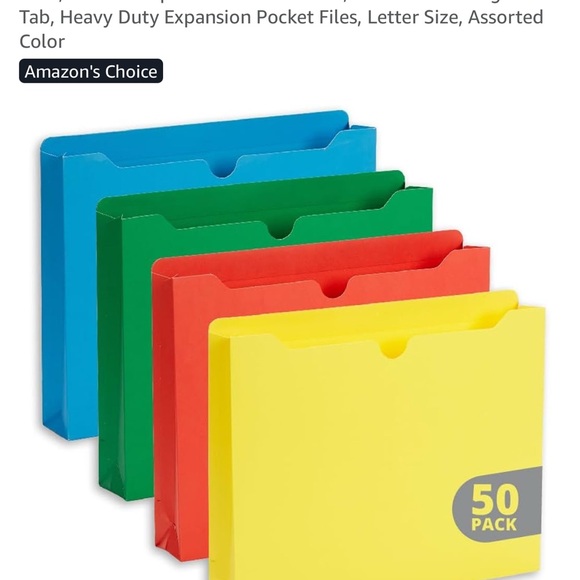 Office | Assorted Color Expansion Pocket Files 5 Pack | Poshmark